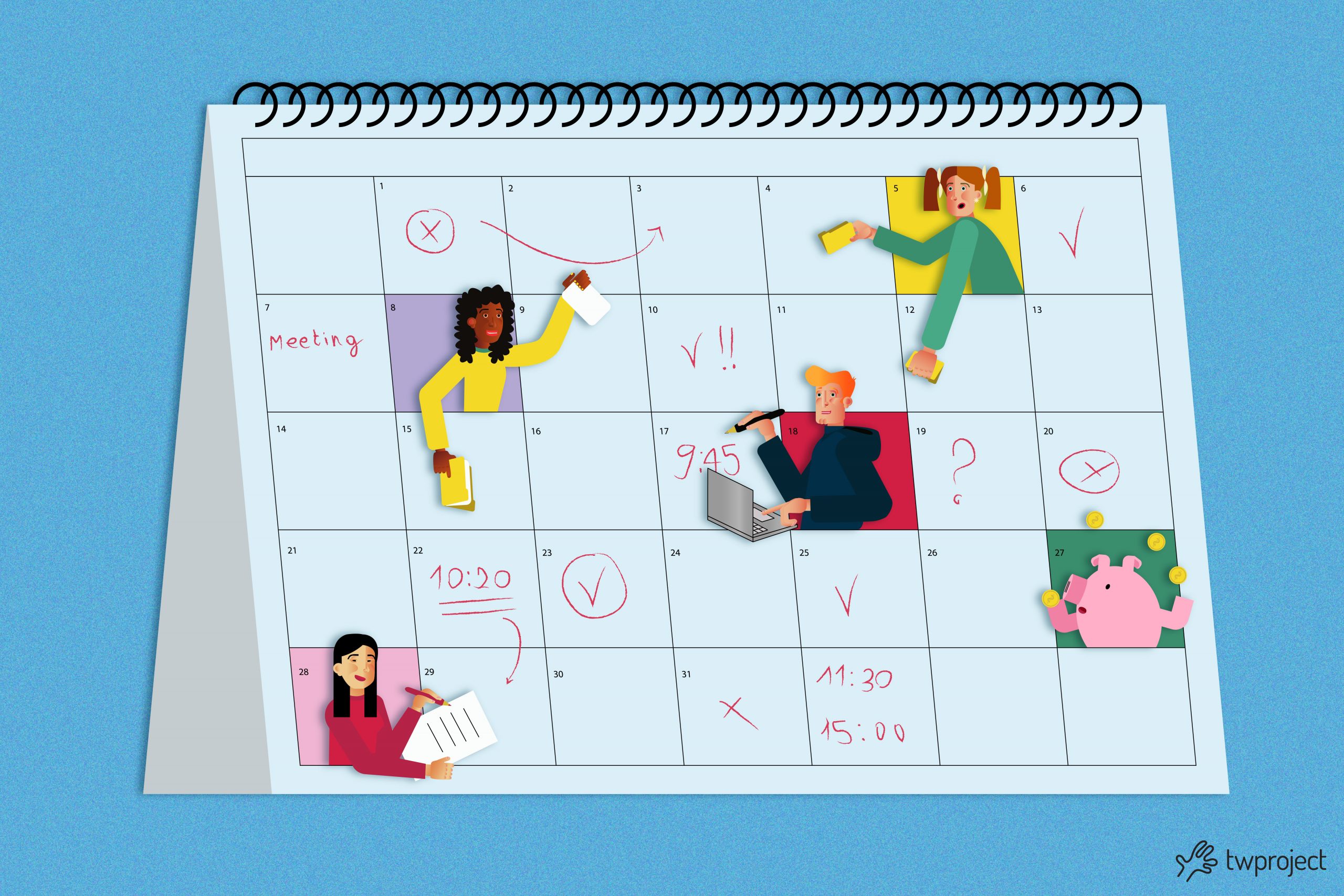 Multiple corporate calendars for flexible workers - Twproject