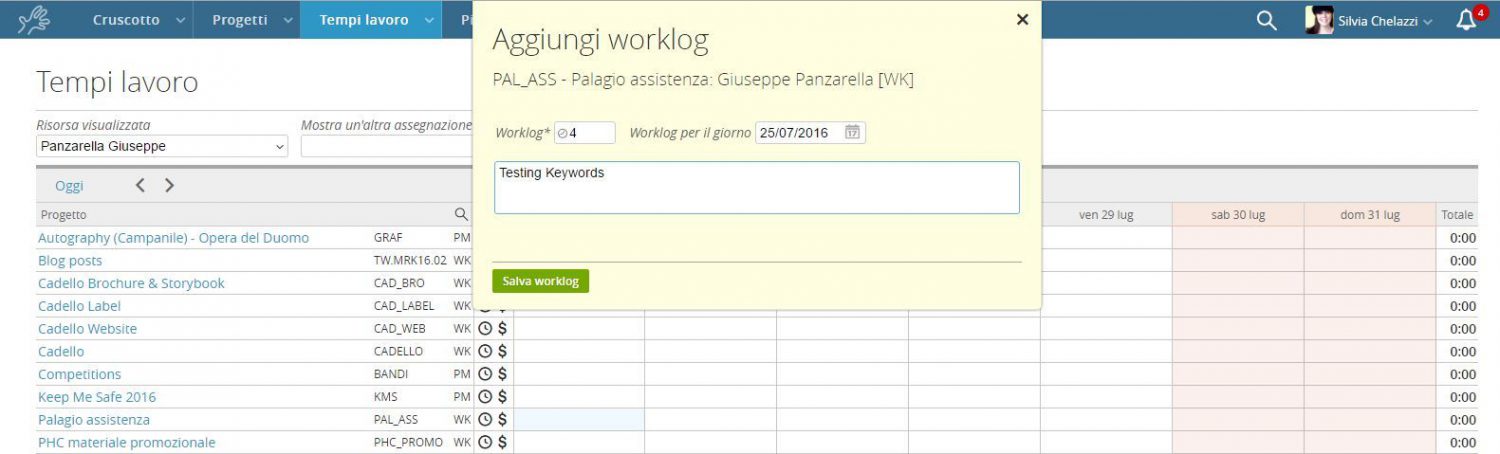 Twproject 6.1.61003: A brand new way of inserting worklog